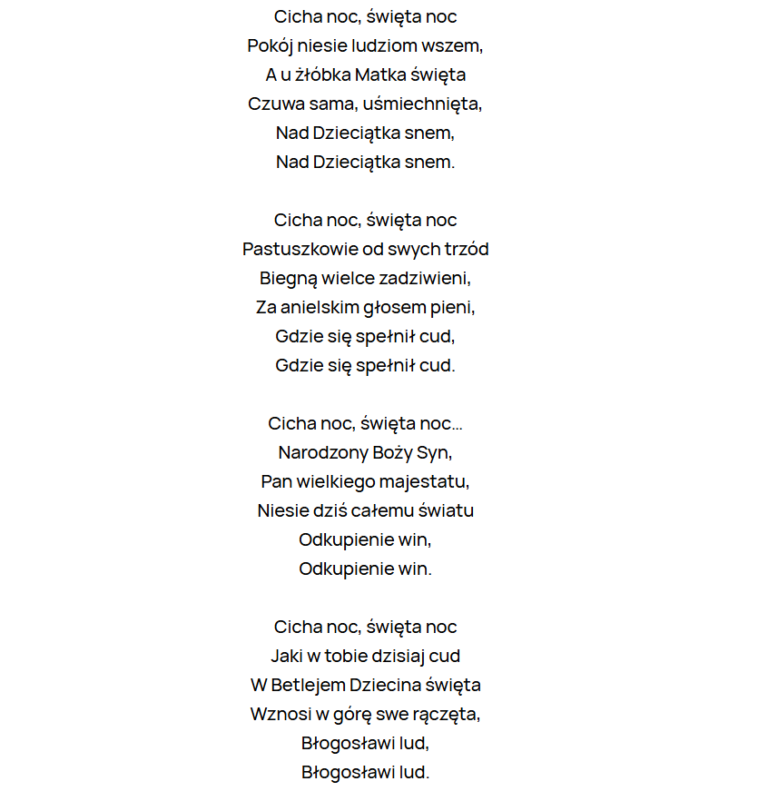 Cicha noc – pełny tekst kolędy bożonarodzeniowej